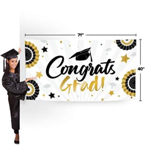 Graduation Banner 2023 - Graduation Decorations 2023 - Graduation Party Supplies 2023 - Large 71” x 40” Graduation Backdrop 2023 Decor - Congrats Grad Banners Yard Sign - Car Decorations for Parade