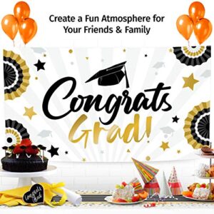 Graduation Banner 2023 - Graduation Decorations 2023 - Graduation Party Supplies 2023 - Large 71” x 40” Graduation Backdrop 2023 Decor - Congrats Grad Banners Yard Sign - Car Decorations for Parade