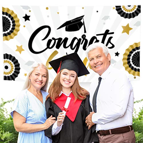 Graduation Banner 2023 - Graduation Decorations 2023 - Graduation Party Supplies 2023 - Large 71” x 40” Graduation Backdrop 2023 Decor - Congrats Grad Banners Yard Sign - Car Decorations for Parade