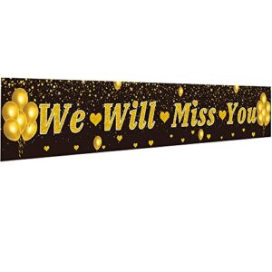 ushinemi we will miss you banner, farewell, going away, goodbye, retirement party decorations, 9.8×1.6 feet