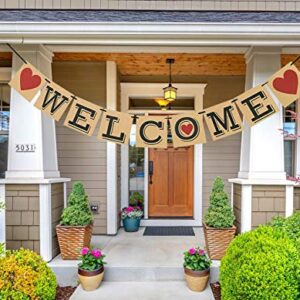 Welcome Banner Sign | Welcome Bunting Garland Family Gathering Photo Booth Props for Office, School, Baby Shower, Homecoming, Reunion | Military Army Homecoming Party Decorations