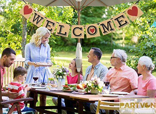 Welcome Banner Sign | Welcome Bunting Garland Family Gathering Photo Booth Props for Office, School, Baby Shower, Homecoming, Reunion | Military Army Homecoming Party Decorations