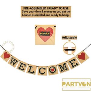 Welcome Banner Sign | Welcome Bunting Garland Family Gathering Photo Booth Props for Office, School, Baby Shower, Homecoming, Reunion | Military Army Homecoming Party Decorations