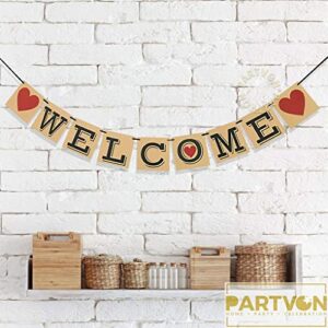 Welcome Banner Sign | Welcome Bunting Garland Family Gathering Photo Booth Props for Office, School, Baby Shower, Homecoming, Reunion | Military Army Homecoming Party Decorations