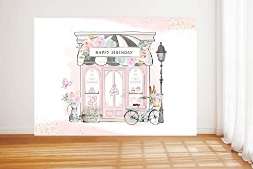 Pink Paris Birthday Party Backdrop French Pink Parisian Cafe Tea 1st Bday Party Background Oh La La Pink Paris Patisserie Party Banner 200x150cm W-8185