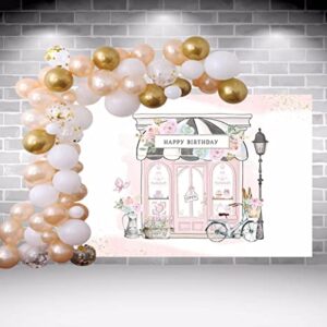 Pink Paris Birthday Party Backdrop French Pink Parisian Cafe Tea 1st Bday Party Background Oh La La Pink Paris Patisserie Party Banner 200x150cm W-8185