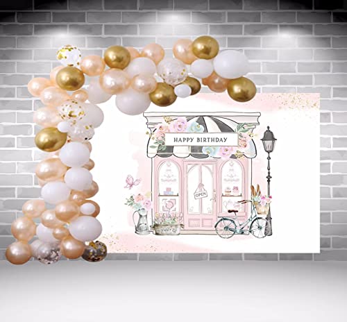 Pink Paris Birthday Party Backdrop French Pink Parisian Cafe Tea 1st Bday Party Background Oh La La Pink Paris Patisserie Party Banner 200x150cm W-8185