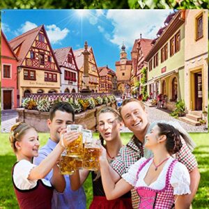 in The Style of Oktoberfest Festival Decorations, Extra Large Bavarian Street Scenery Sign Poster Festival Background Banner Photo Booth Backdrop with Rope Festival Party Supplies, 70.8 x 43.3 Inch()