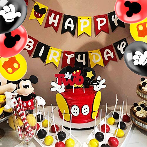 Oh Twodles Balloons Mickey Mouse Second Birthday Cake Topper 2nd Banner Party Supplies Decorations Photo Prop for Boy Baby Bday (Twodles)