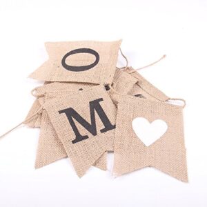 Junxia Miss to Mrs Wedding or Party Natural Burlap Banner Decoration