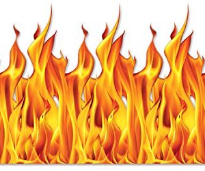 Beistle Plastic Flame Photo Backdrop - Burning Fire Photography Background