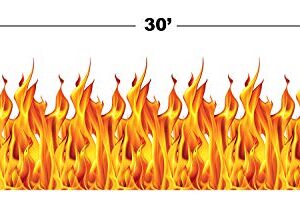 Beistle Plastic Flame Photo Backdrop - Burning Fire Photography Background