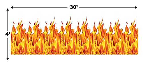 Beistle Plastic Flame Photo Backdrop - Burning Fire Photography Background