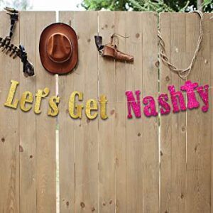 Nashville Bachelorette Party Glitter Banner – Western Cowgirl and Cowboy Bachelorette Party Decorations, Favors and Supplies