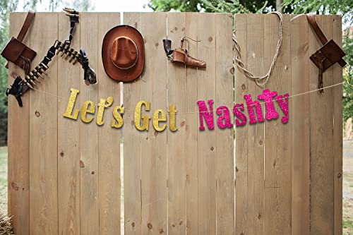 Nashville Bachelorette Party Glitter Banner – Western Cowgirl and Cowboy Bachelorette Party Decorations, Favors and Supplies