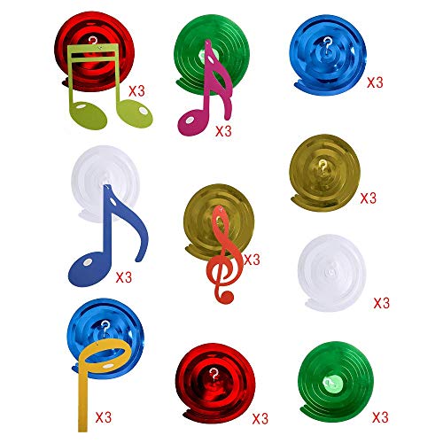 Konsait Music Note Multi Coloured Hanging Swirls Decorations(30Pack), Party Spiral Garland Ceiling Decoration for Concert Party, Wedding, Birthday Party Decorations Supplies Ornaments