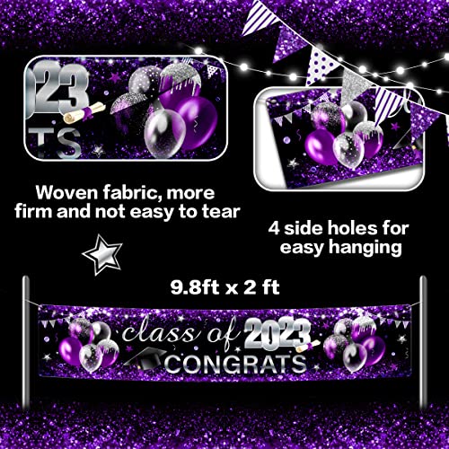 2023 Graduation Decorations-Class of 2023 Large Yard Sign Congrats Grad Banner Purple Decoration for Graduation Party Supplies(Purple)