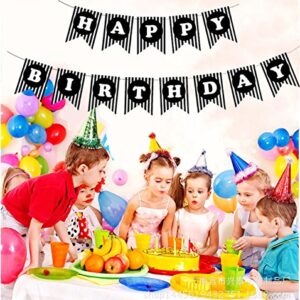 Black Happy Birthday Banner Flag Party Decorations