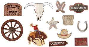 amscan western value cutouts, 11″, 9″,7″, multicolor