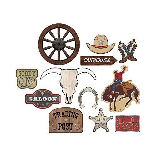 Amscan Western Value Cutouts, 11", 9",7", Multicolor