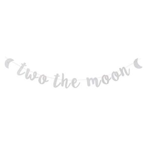 glitter silver two the moon banner kid¡®s second birthday party bunting garland