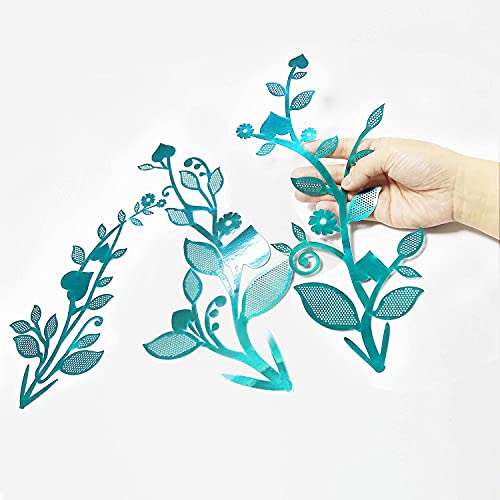 24 pcs Teal Blue Leaf Decorations for Spring Party Garland Hanging Leaves Greenery Vines Banner Backdrop Wall Decals for Birthday Anniversary Wedding Bridal Baby Shower Engagement