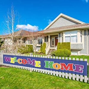 Extra Large Welcome Home Banner,Welcome Home Bunting Banner,Homecoming Deployment Return Party Sign - 9.8 x 1.6 Feet