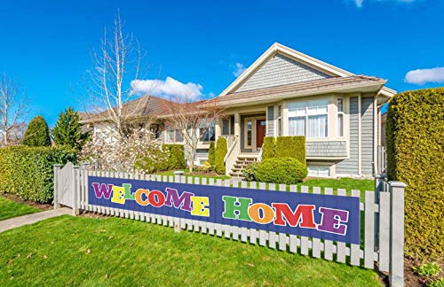 Extra Large Welcome Home Banner,Welcome Home Bunting Banner,Homecoming Deployment Return Party Sign - 9.8 x 1.6 Feet