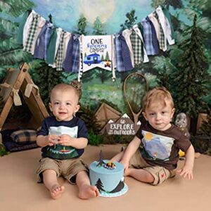 One Happy Camper Banner For Partyprops - Camping High Chair Banner, Wild One Banner, Woodland Banner, Lumberjack Banner