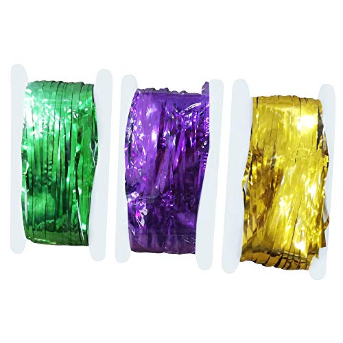 Mardi Gras Decorations Fat Tuesday Decorations Mardi Gras Party Decorations Mardi Gras Decor Mardi Gras Party Backdrop Purple Green Gold Foil Fringe Curtains Mardi Gras Party Supplies by HappyField