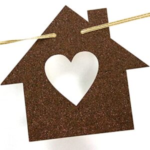 New Home New Chapter Banner, Housewarming Gift, Our First Home Sign, Home Sweet Home Decor Gold Glitter