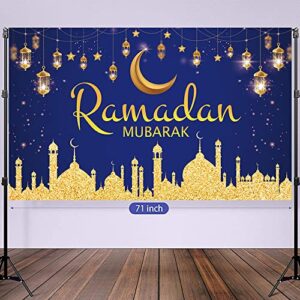 Ramadan Mubarak Decorations Ramadan Mubarak Backdrop Banner Fabric Ramadan Kareem Sign Background for Muslim Ramadan Party Decorations