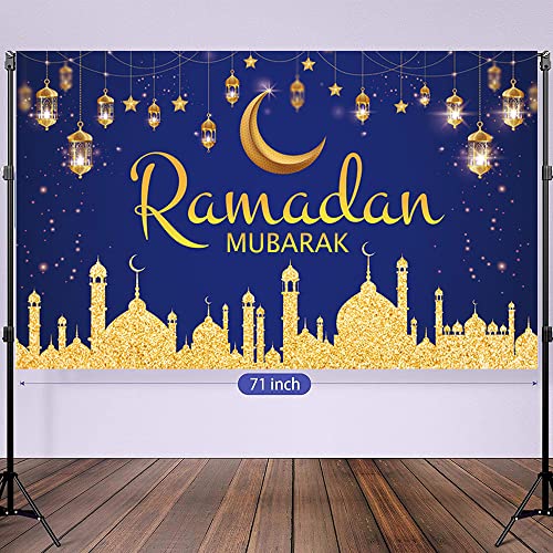 Ramadan Mubarak Decorations Ramadan Mubarak Backdrop Banner Fabric Ramadan Kareem Sign Background for Muslim Ramadan Party Decorations