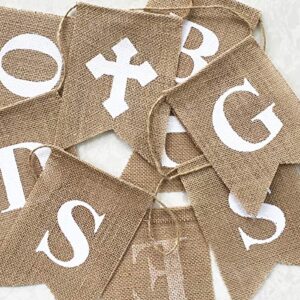 Uniwish God Bless Banner Boy Girl Baptism Decorations Rustic Christening Baby Shower Wedding Birthday Party Favors Photo Props