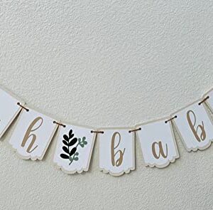 Oh Baby Greenery Banner,Baby Shower Decor,Party Garland,Mini Banner