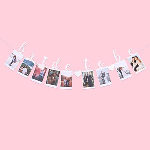 Bride to Be Photo Banner - White Card Stock Bride to Be Decorations, Bachelorette Party Decorations, Bridal Shower Decorations, Miss to Mrs Banner