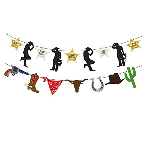 Western Party Decoration Cowboy Banner, Wild West Cowboy Theme Party Barnyard Theme Birthday Decor Event Supplies, Westerns Day Sign West Cowboy Banner Hanging