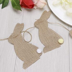 BinaryABC Easter Bunny Rabbit Burlap Banner Bunting Garland, Easter Decorations