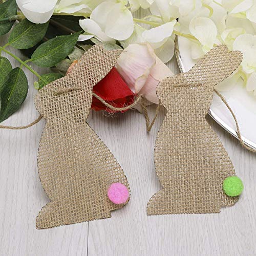 BinaryABC Easter Bunny Rabbit Burlap Banner Bunting Garland, Easter Decorations