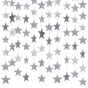 130 feet glitter star paper garland banner hanging decoration for graduation class of 2022 congrats grad wedding birthday festival party decoration