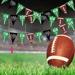 Doumeny 4 Pack Football Pennant Banner American Football Paper String Flag Sports Theme Party Banner Superbowl Paper Triangle Flag Game Day Paper Banner for Birthday Baby Shower Sport Club Party Decor