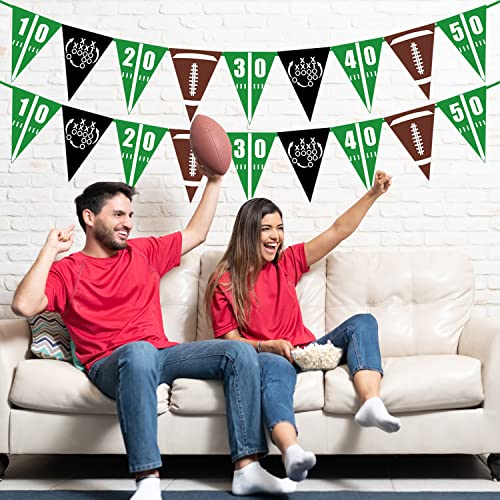 Doumeny 4 Pack Football Pennant Banner American Football Paper String Flag Sports Theme Party Banner Superbowl Paper Triangle Flag Game Day Paper Banner for Birthday Baby Shower Sport Club Party Decor