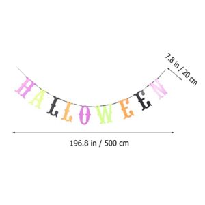 ABOOFAN 2 Sets Happy Halloween Banner Paper Hanging Paper Pumpkin Bat Spider Bunting Garland for Halloween Party Decorations