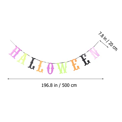 ABOOFAN 2 Sets Happy Halloween Banner Paper Hanging Paper Pumpkin Bat Spider Bunting Garland for Halloween Party Decorations