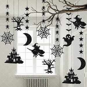 Halloween Decoration Banner Pendant Spider Witch Ghost Bat Pendant Ghost Festival Atmosphere Layout Props Happy Helloween Party