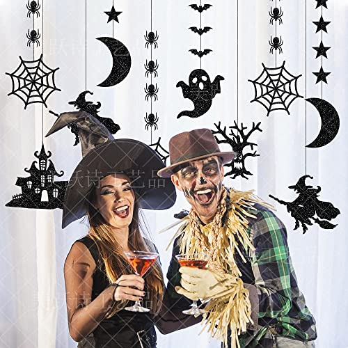 Halloween Decoration Banner Pendant Spider Witch Ghost Bat Pendant Ghost Festival Atmosphere Layout Props Happy Helloween Party