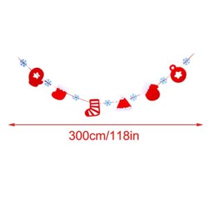 Christmas Wall Decor Banner Hanging Bunting Garland Banner Decoration Supplies Handheld Flag Poles Tall (E, One Size)