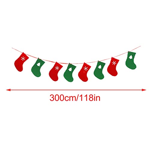 Christmas Wall Decor Banner Hanging Bunting Garland Banner Decoration Supplies Handheld Flag Poles Tall (E, One Size)