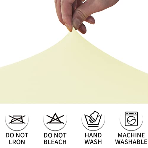 CWK 6FT Stretch Spandex Table Cover for Rectangular Fitted Folding Tables, Wrinkle Resistant, Elastic Stretchable Patio Tablecloth Protector for Party, Banquet, Wedding and Events (Beige)