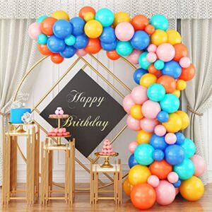 balloons arch kit, 87pcs rainbow balloon garland kit balloon arch, latex balloon rainbow balloon in blue pink yellow orange for kids birthday baby shower graduation wedding party decorations supplies